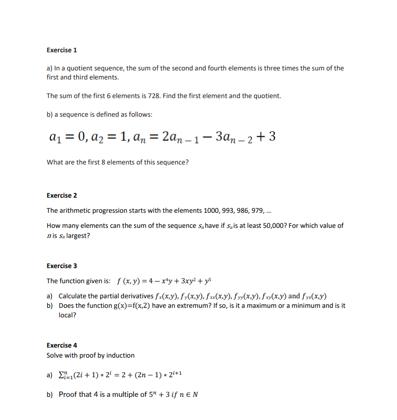 Solved a) In a quotient sequence, the sum of the second and | Chegg.com