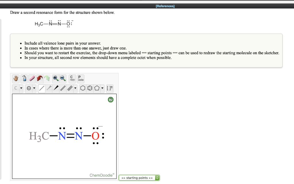 Solved [References) Draw a second resonance form for the | Chegg.com