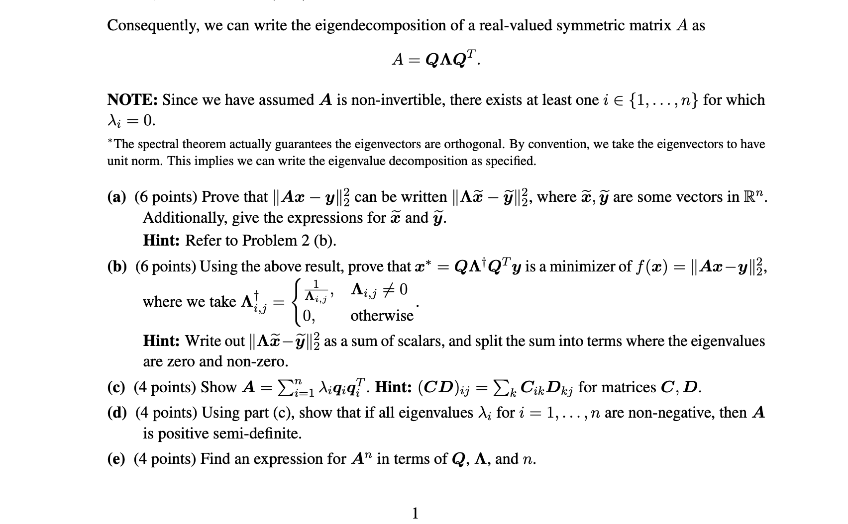 Solved Consequently, we can write the eigendecomposition of | Chegg.com