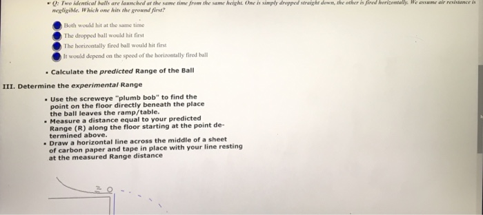 Solved LABORATORY EXERCISE FIVE INTRODUCTION: (projectile | Chegg.com