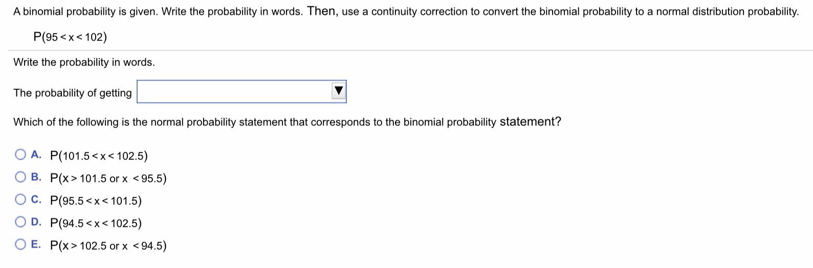 Solved A binomial probability is given. Write the | Chegg.com