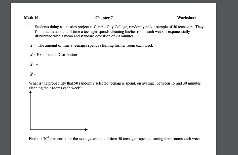 Solved Math 10 Chapter 7 Worksheet 1. Students doing a | Chegg.com