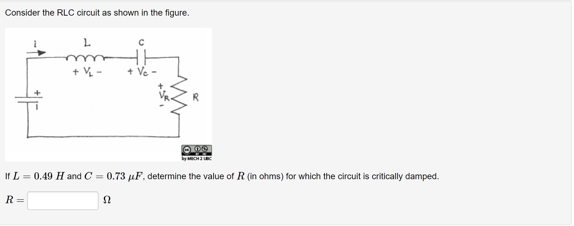 Solved Consider the RLC circuit as shown in the figure. L с | Chegg.com
