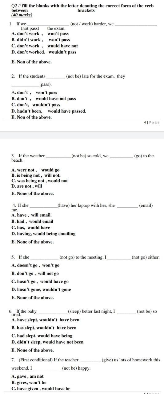 Solved Q2 // fill the blanks with the letter denoting the | Chegg.com