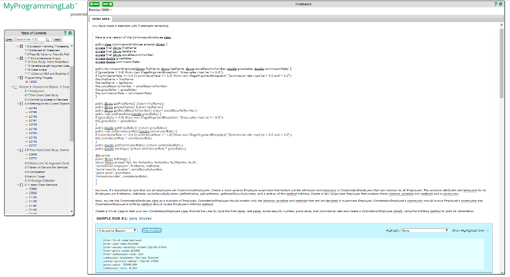 MyProgrammingLab Enzroise 72028 ? a 7 stemp Table of | Chegg.com