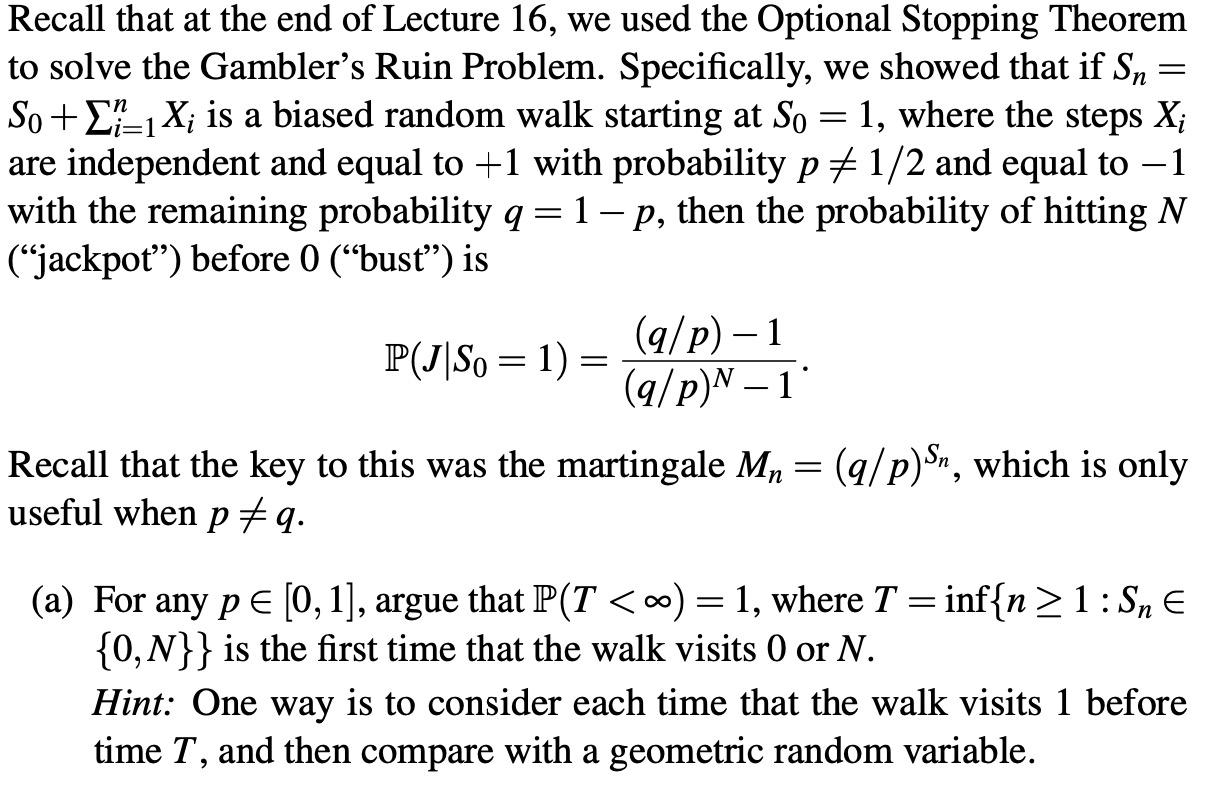 Solved Recall that at the end of Lecture 16, we used the | Chegg.com