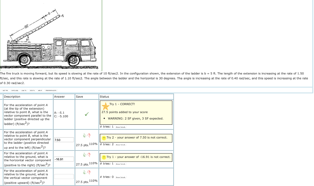 Solved EL 60 The fire truck is moving forward, but its speed | Chegg.com