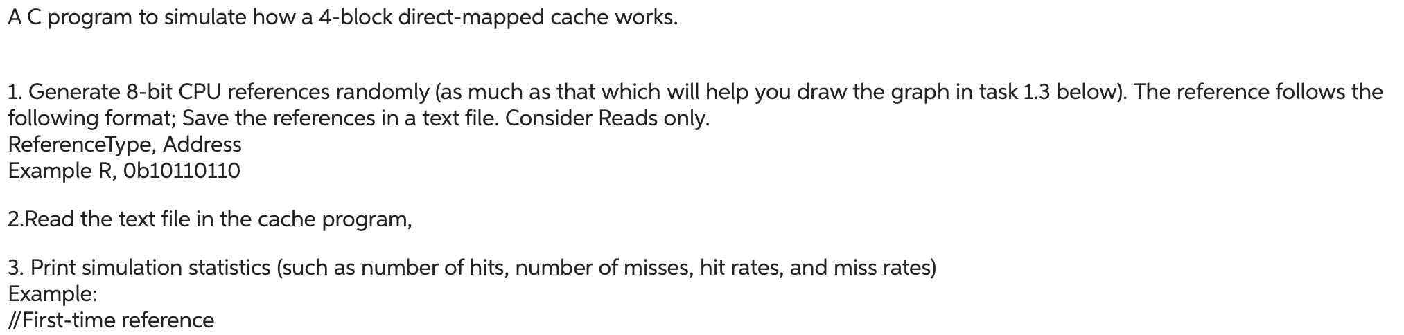 Solved A C program to simulate how a 4-block direct-mapped | Chegg.com