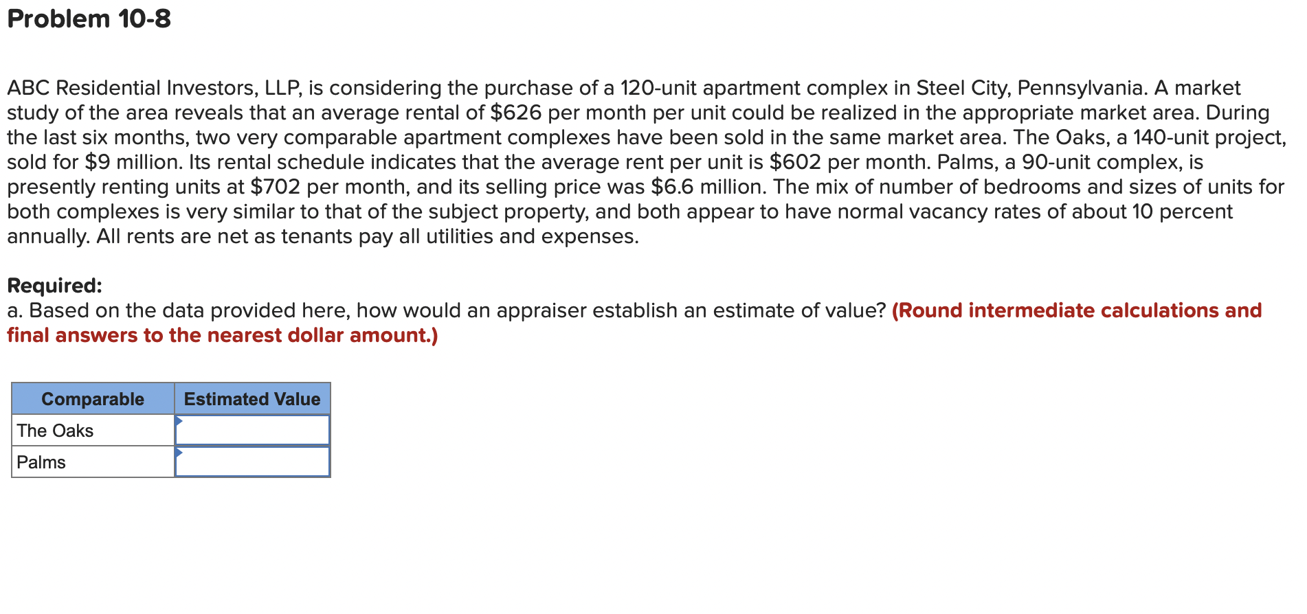 Solved ABC Residential Investors, LLP, is considering the | Chegg.com