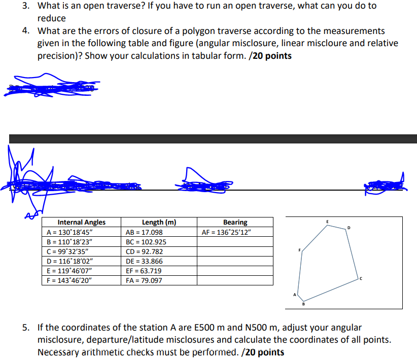 Solved 3. What is an open traverse? If you have to run an | Chegg.com
