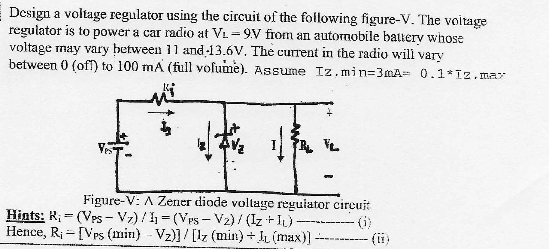Solved Design a voltage regulator using the circuit of the | Chegg.com