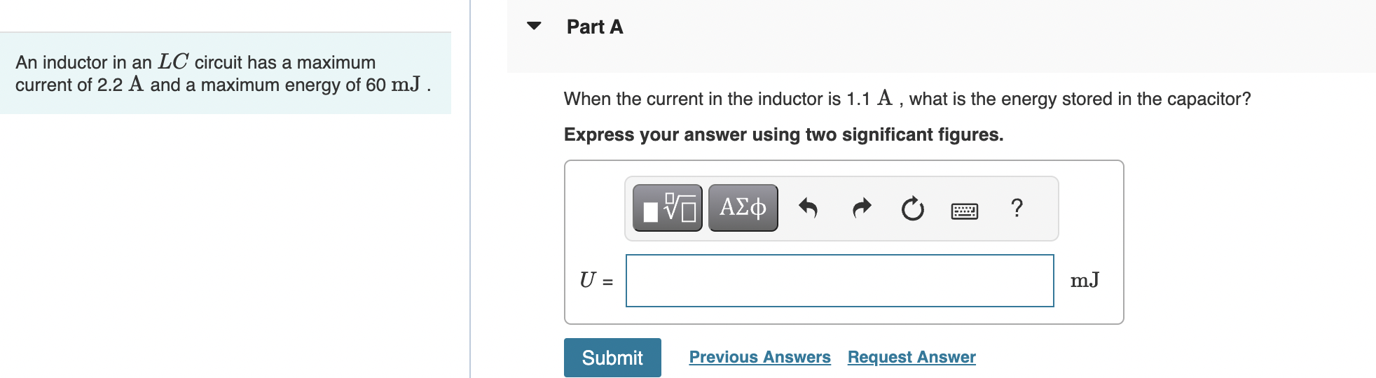 Solved An inductor in an LC circuit has a maximum current of | Chegg.com