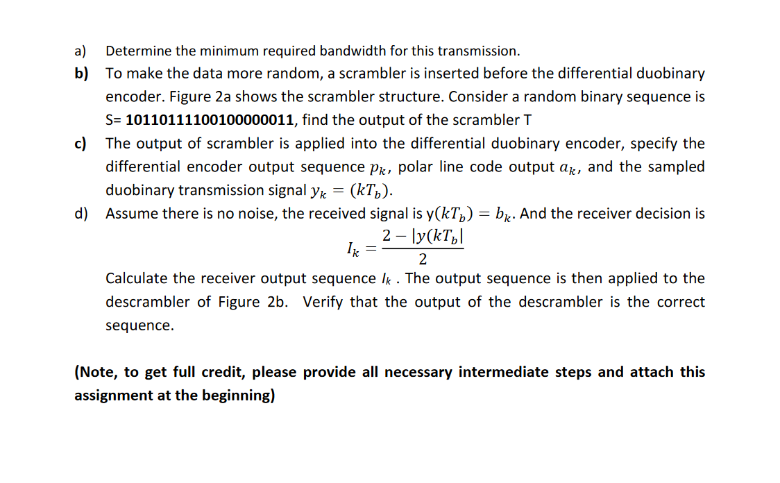 Solved A binary data stream needs to be transmitted at | Chegg.com