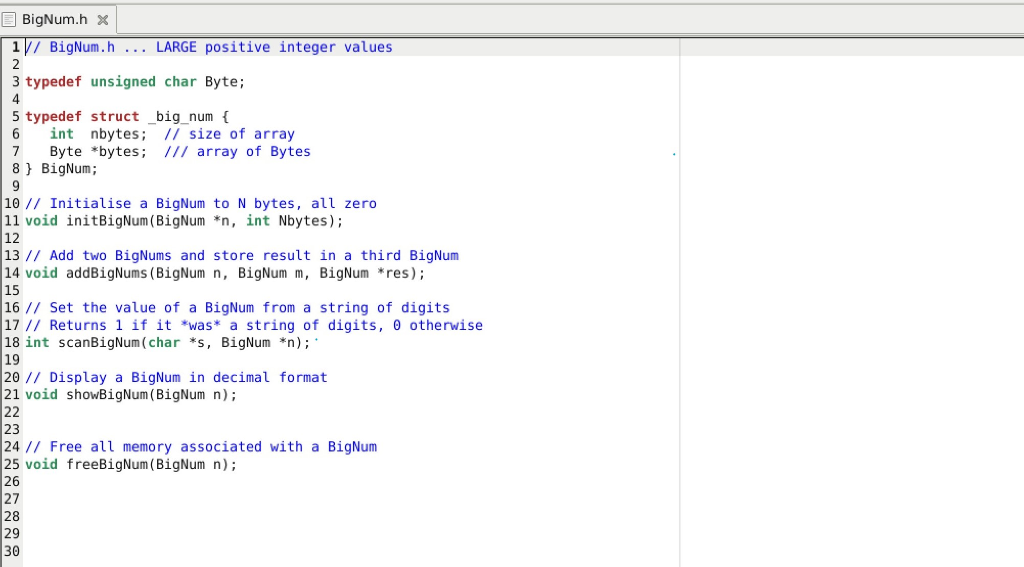 Solved Exercise: BigNum You are required to complete the | Chegg.com
