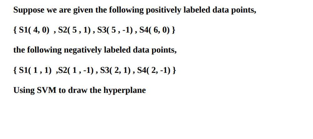 Solved Suppose we are given the following positively labeled | Chegg.com