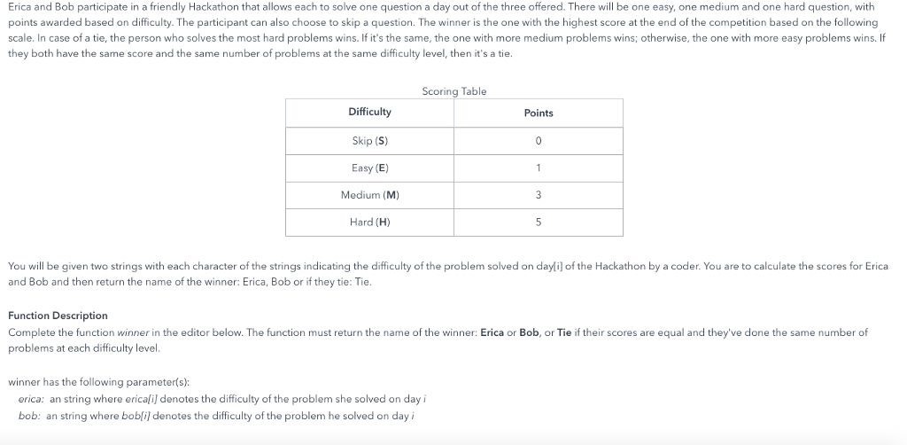 (Solved) : Erica Bob Participate Friendly Hackathon Allows Solve One Question Day Three Offered ...
