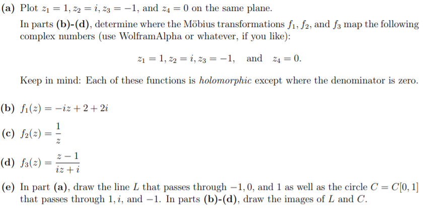 Solved (a) Plot z1 = 1, Z2 = i, z3 = -1, and z4 = 0 on the | Chegg.com
