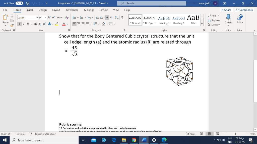 Solved AutoSave On Assignment -1_ENGG520_1st 20 21 - Saved - | Chegg.com