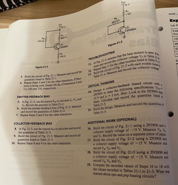 Solved 21 Experiment Transistor Bias Before a transistor can | Chegg.com