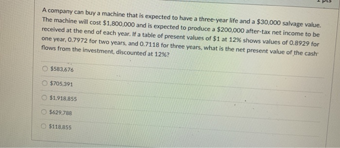 Solved A company can buy a machine that is expected to have | Chegg.com