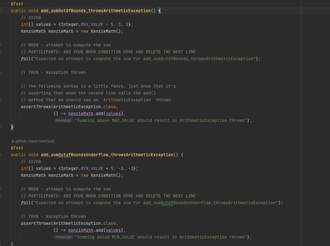 must complete/fix these unit test more info available | Chegg.com