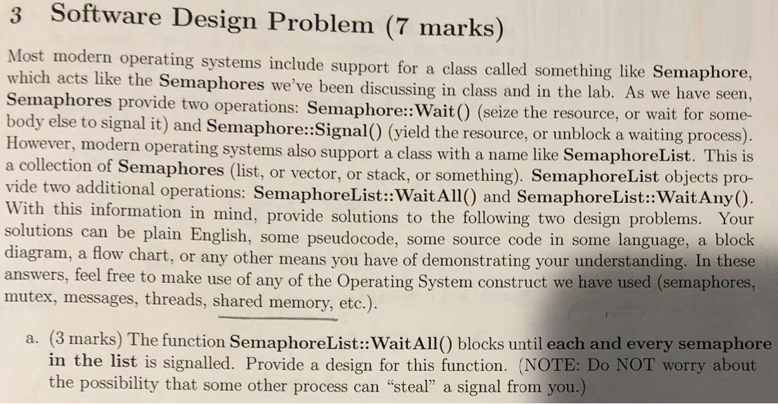 Solved 3 Software Design Problem (7 marks) Most modern | Chegg.com