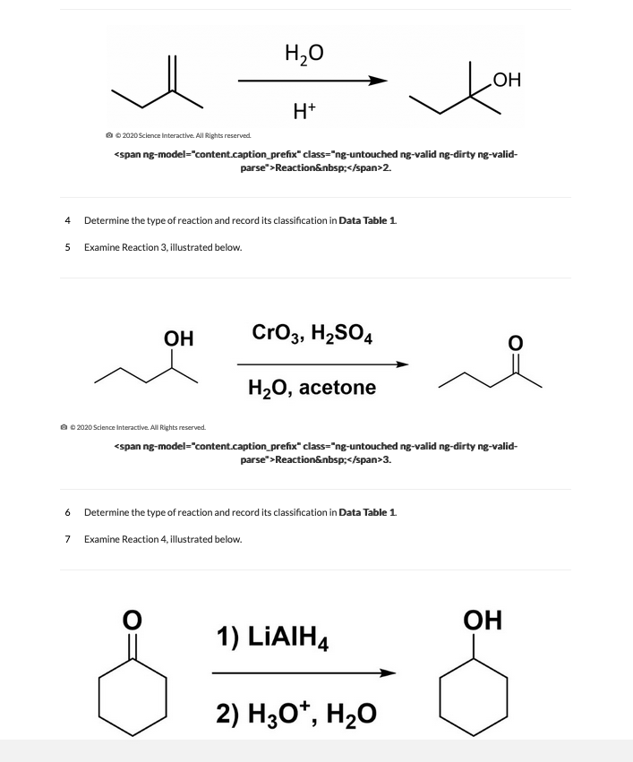 Solved Determine the type of ﻿reaction and record its | Chegg.com