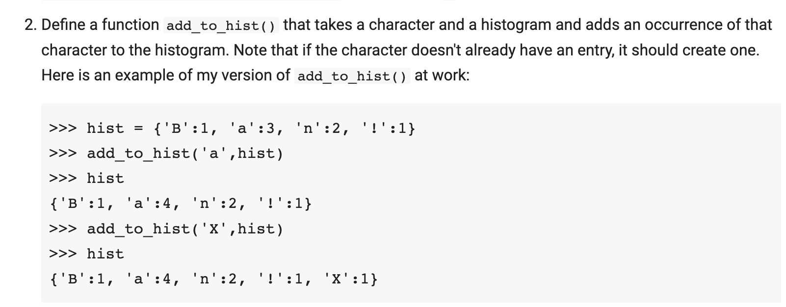 2. Define a function add_to_hist () that takes a | Chegg.com