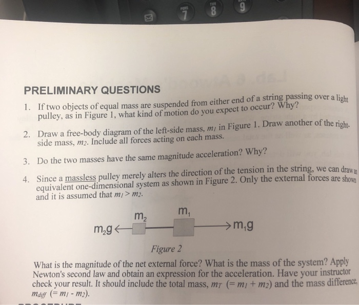 Solved PRELIMINARY QUESTIONS 1. If two objects of equal mass | Chegg.com