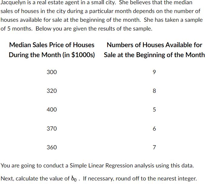 Solved You are going to conduct a Simple Linear Regression | Chegg.com