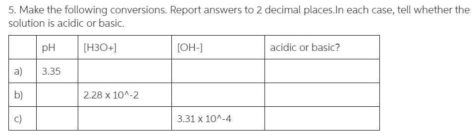 Solved 5. Make the following conversions. Report answers to | Chegg.com
