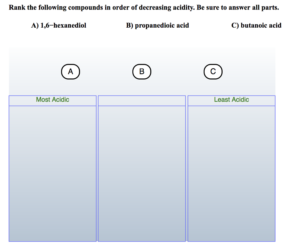 Solved Rank the following compounds in order of decreasing | Chegg.com