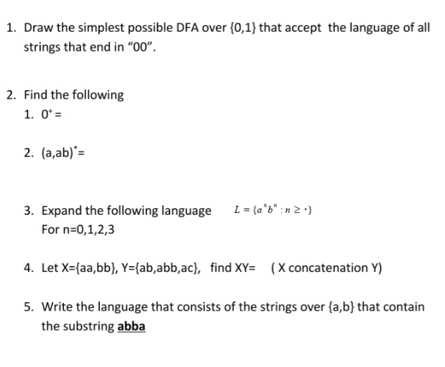 Solved 1. Draw the simplest possible DFA over {0,1} that | Chegg.com