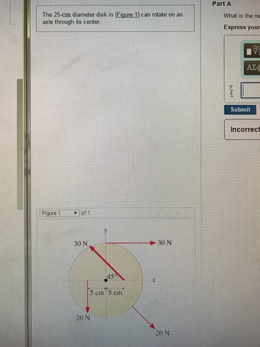 Solved The 25 cm diameter disk in (Figure 1) can rotate on | Chegg.com