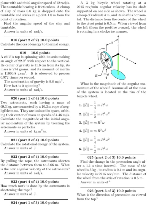 Solved plane with an initial angular speed of 12 rad/s.A 3 | Chegg.com