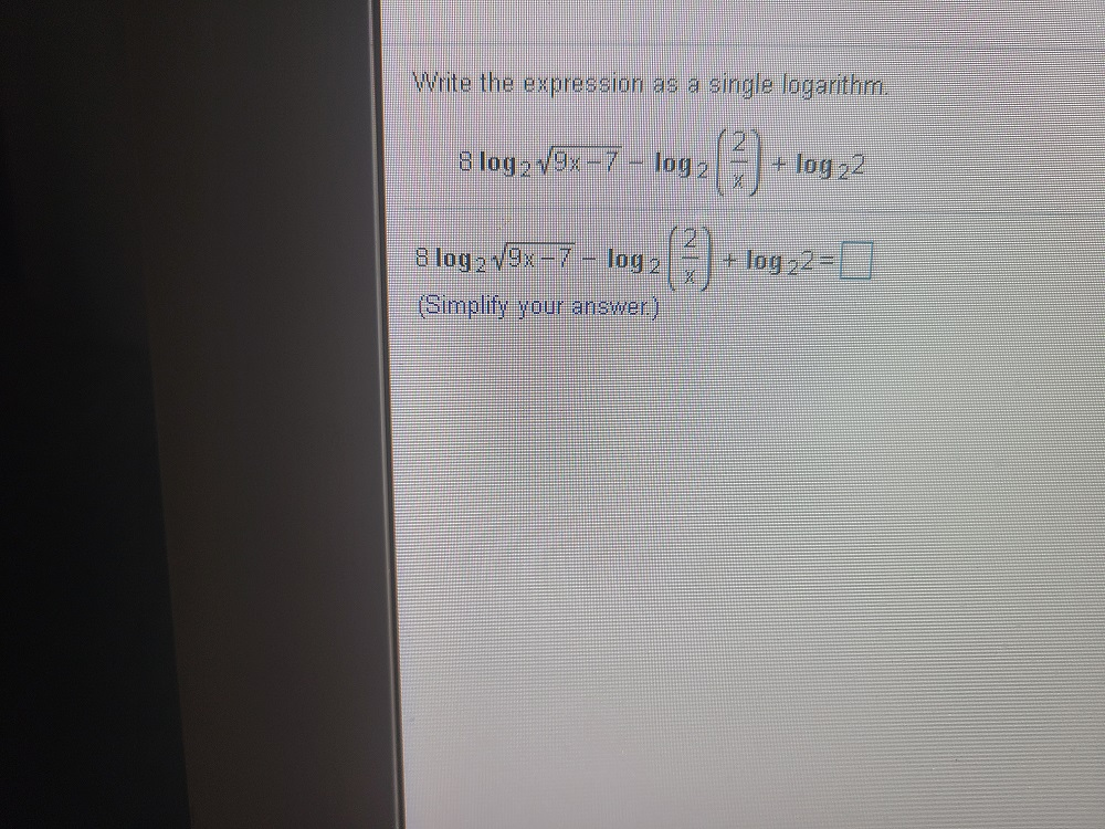 Solved Write the expression as a single logarithm. 8 log 2 | Chegg.com