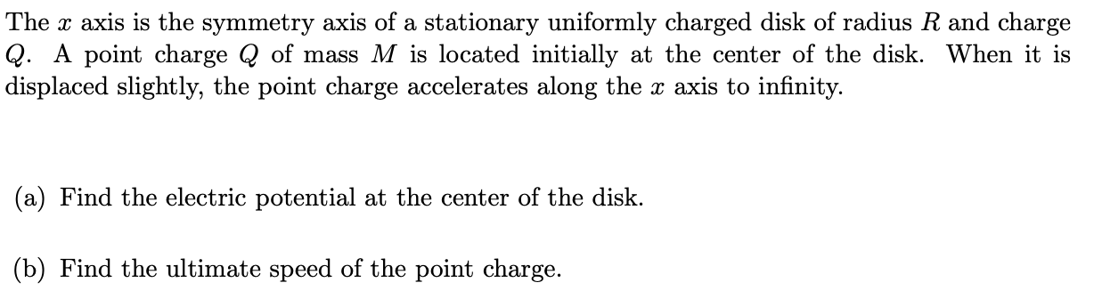 Solved The x axis is the symmetry axis of a stationary | Chegg.com