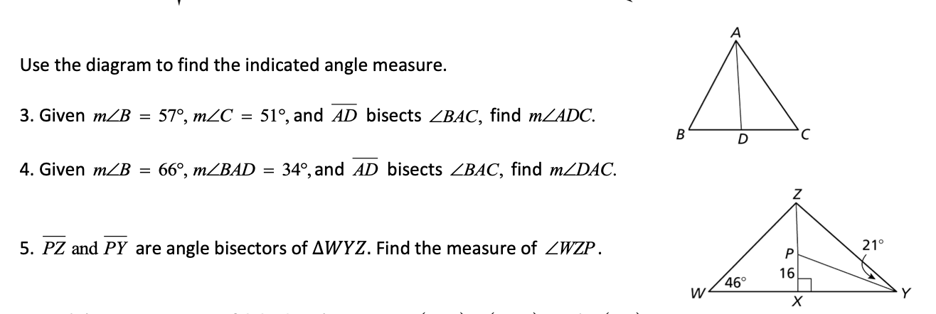 Solved Use the diagram to find the indicated angle measure. | Chegg.com