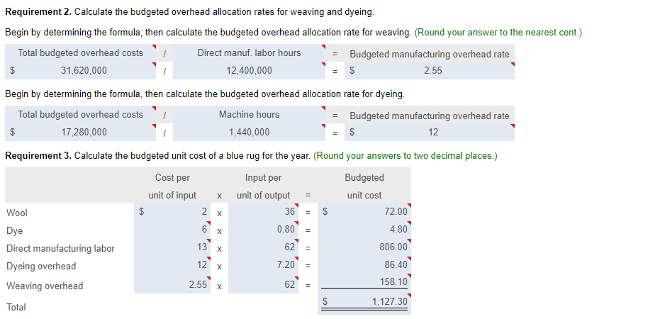Xander Manufacturing Company manufactures blue rugs, | Chegg.com