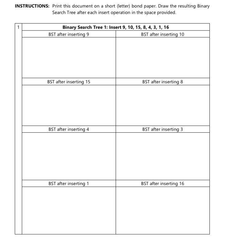INSTRUCTIONS: Print this document on a short (letter) | Chegg.com