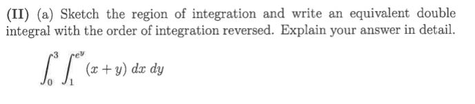 Solved sketch the region of integration and write an | Chegg.com
