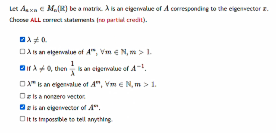 Solved Let Anxn € M(R) be a matrix. I is an eigenvalue of A | Chegg.com