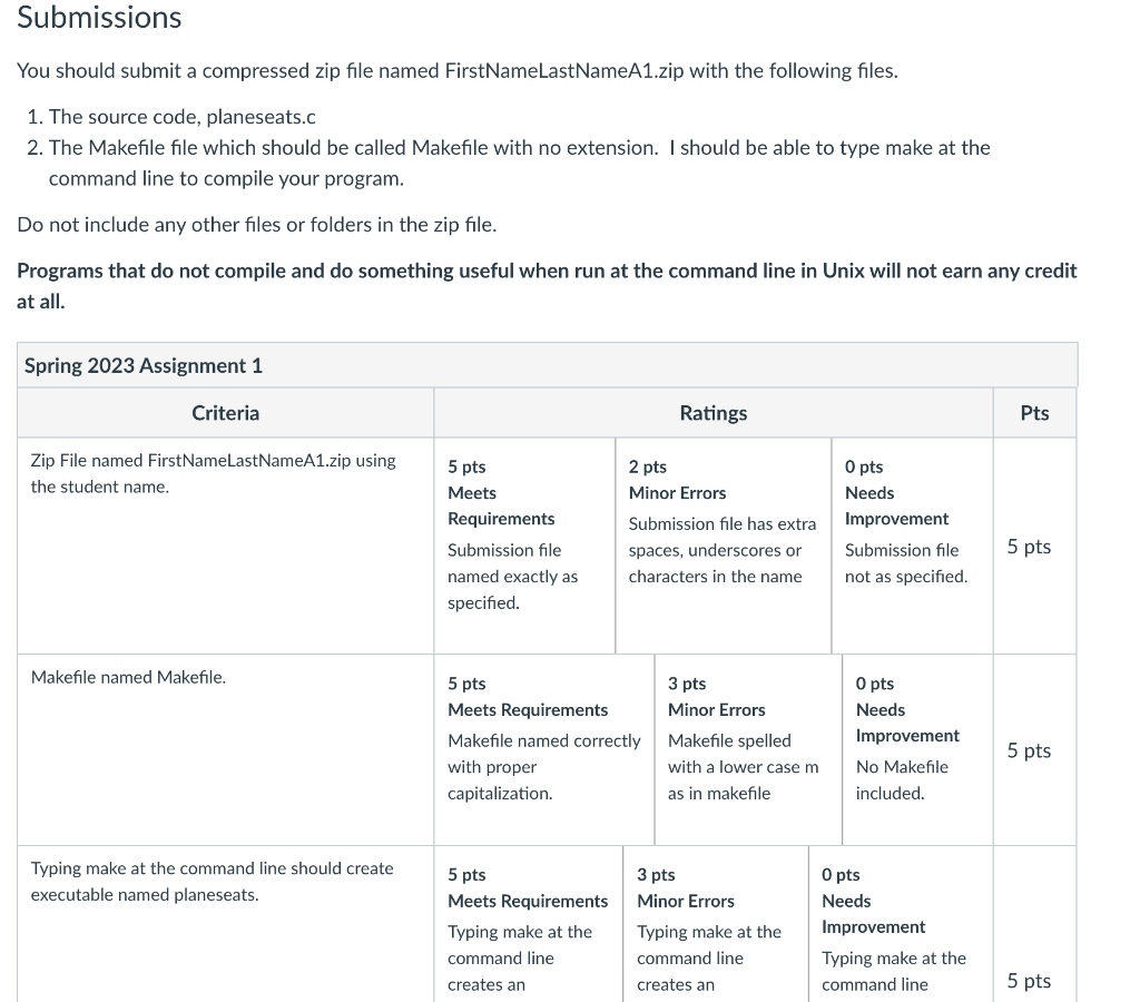 Solved Assignment \#1 Instructions: Assigning Seats - | Chegg.com