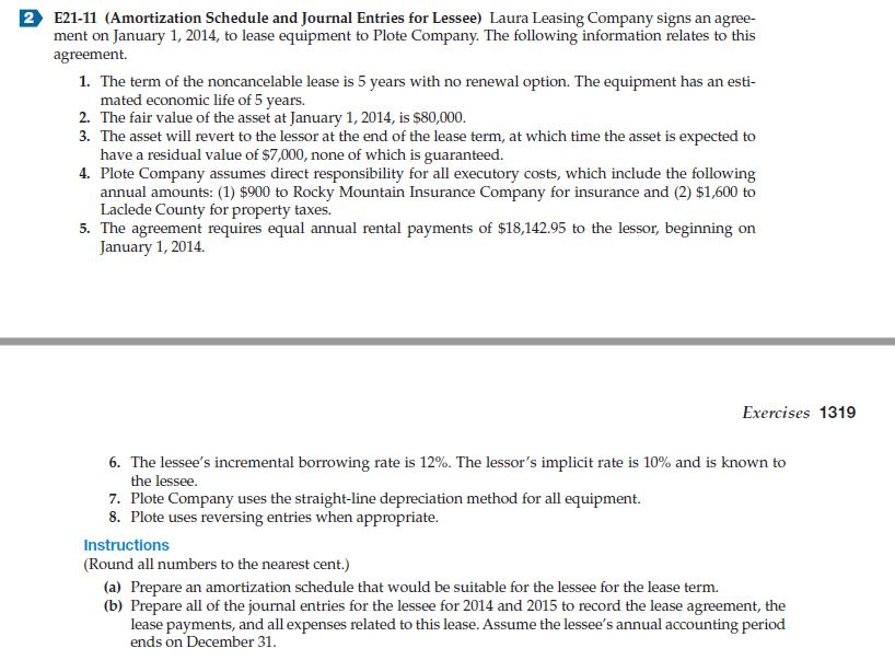 Solved 2 E21-11 (Amortization Schedule and Journal Entries | Chegg.com