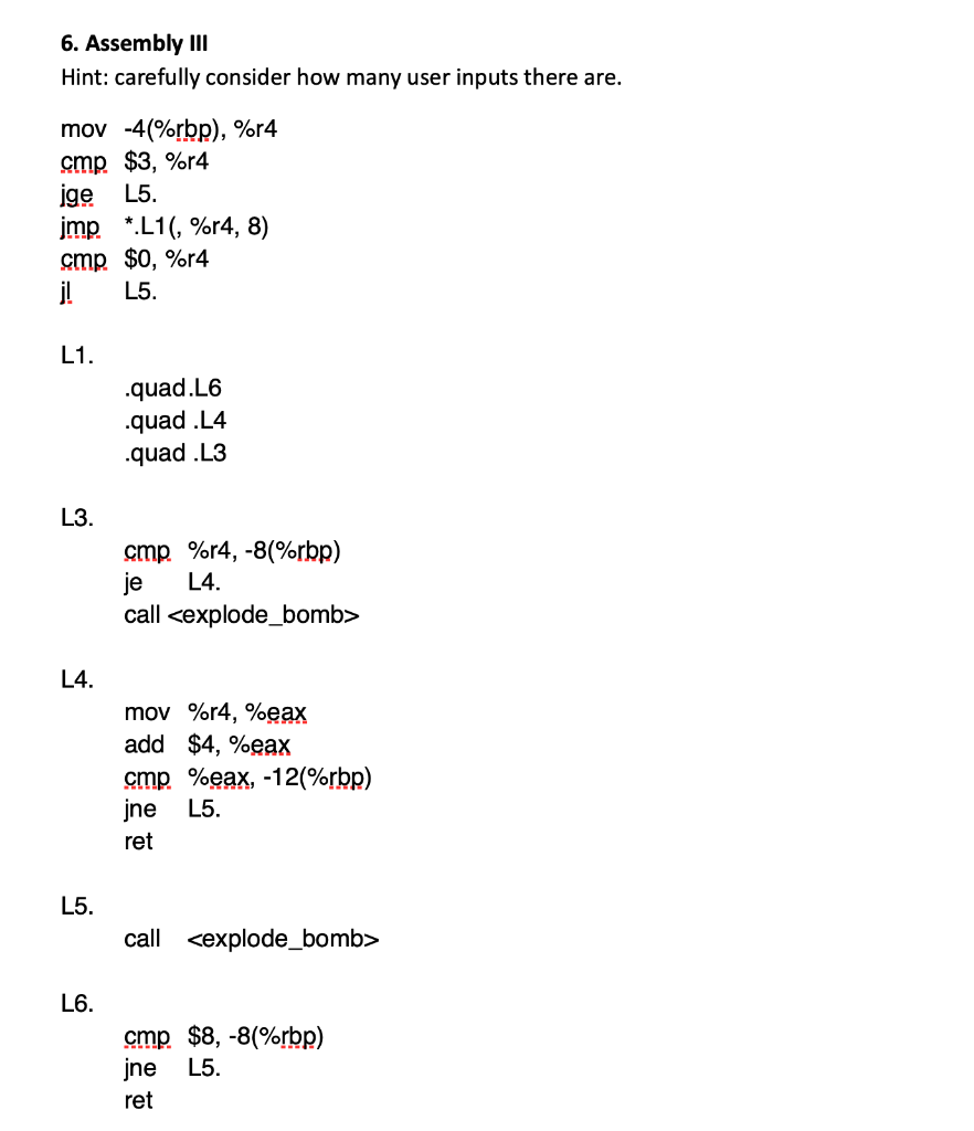 For the following Assembly questions (4 – | Chegg.com