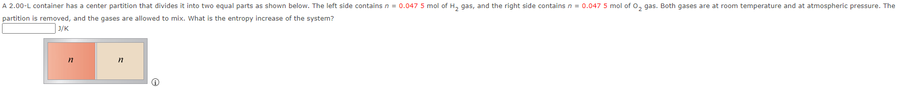 Solved A 2.00-L container has a center partition that | Chegg.com