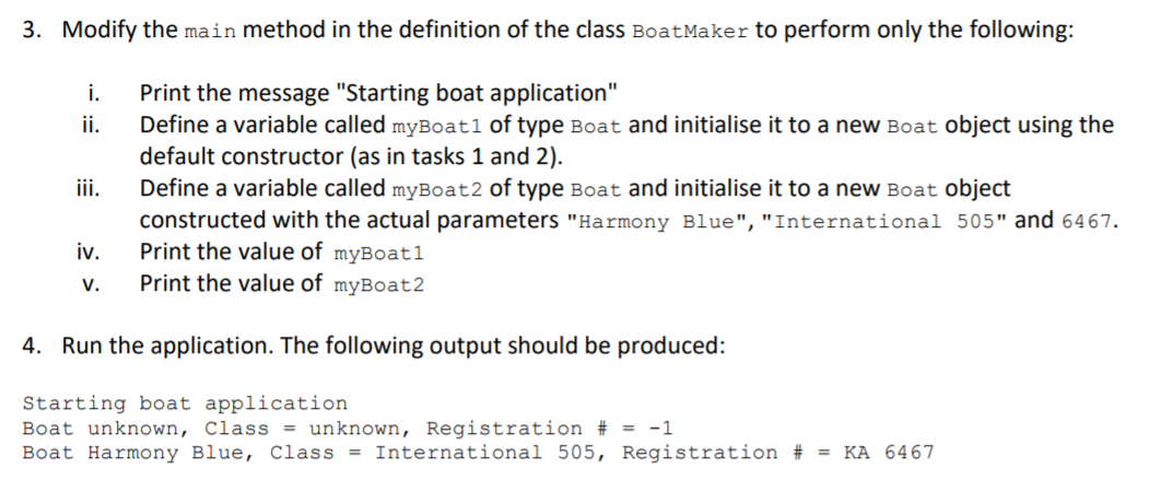 Solved The Tasks 1. Extend the definition of the class Boat | Chegg.com