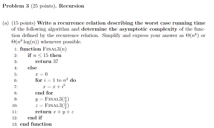 Solved Problem 3 25 Points Recursion A 15 Points 