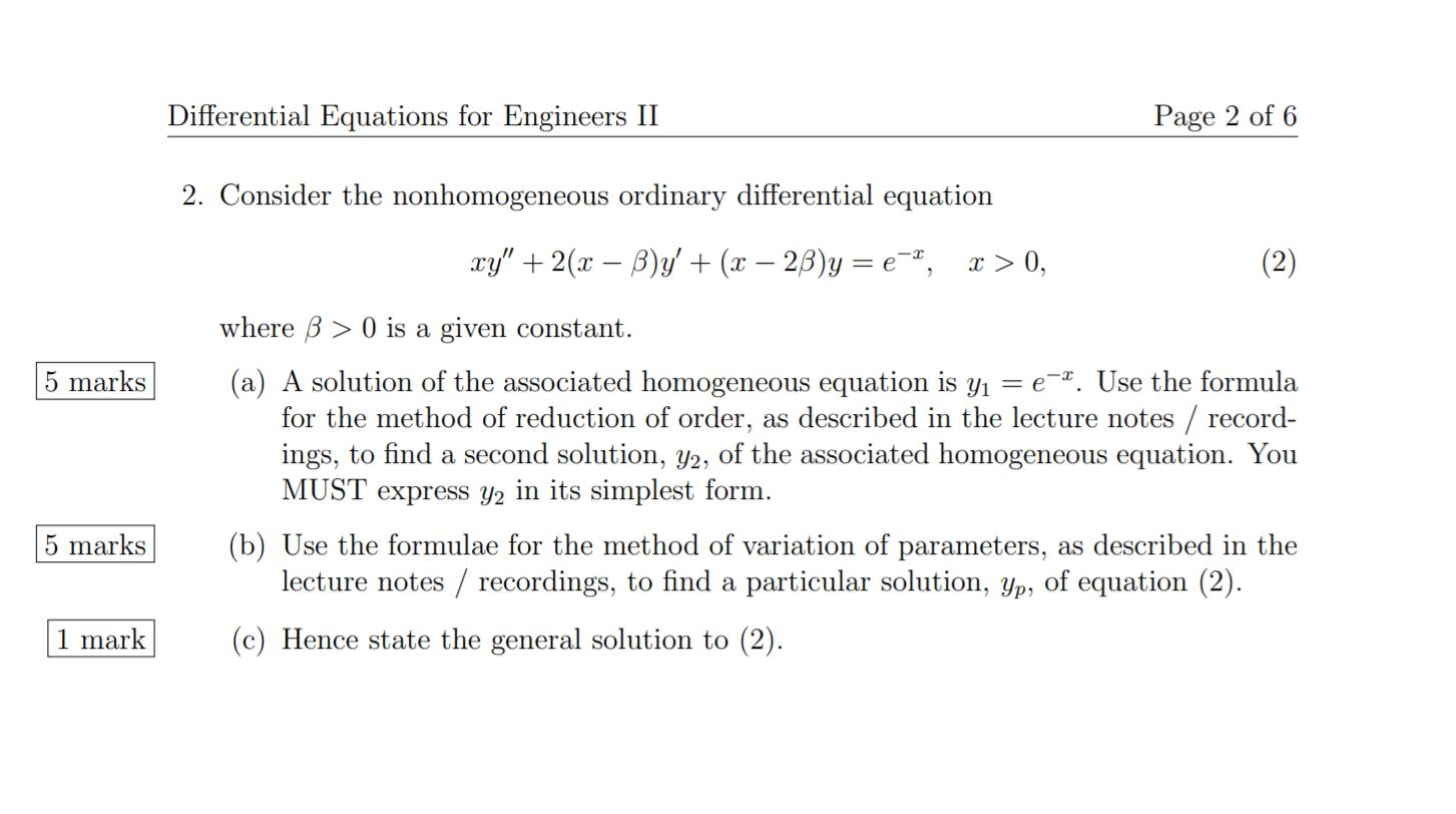 Solved Differential Equations for Engineers II Page 2 of 6 | Chegg.com