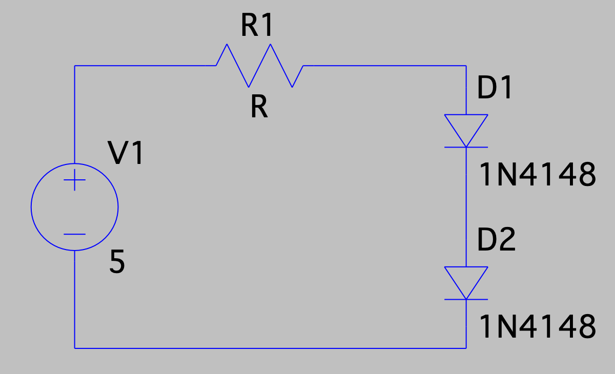 Solved R1 D1 R V1 + 1N4148 D2 5 1N4148 Part III: Diode | Chegg.com